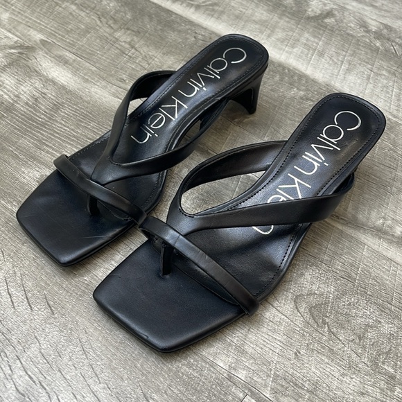 Calvin Klein | Shoes | Calvin Klein Black Heeled Sandals | Poshmark